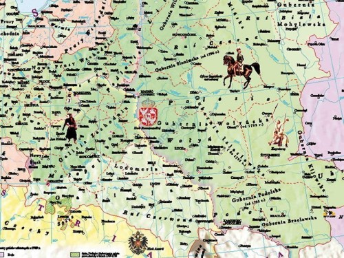 Rzeczpospolita rozbiory 1772-1795, mapa ścienna - TrioPolska